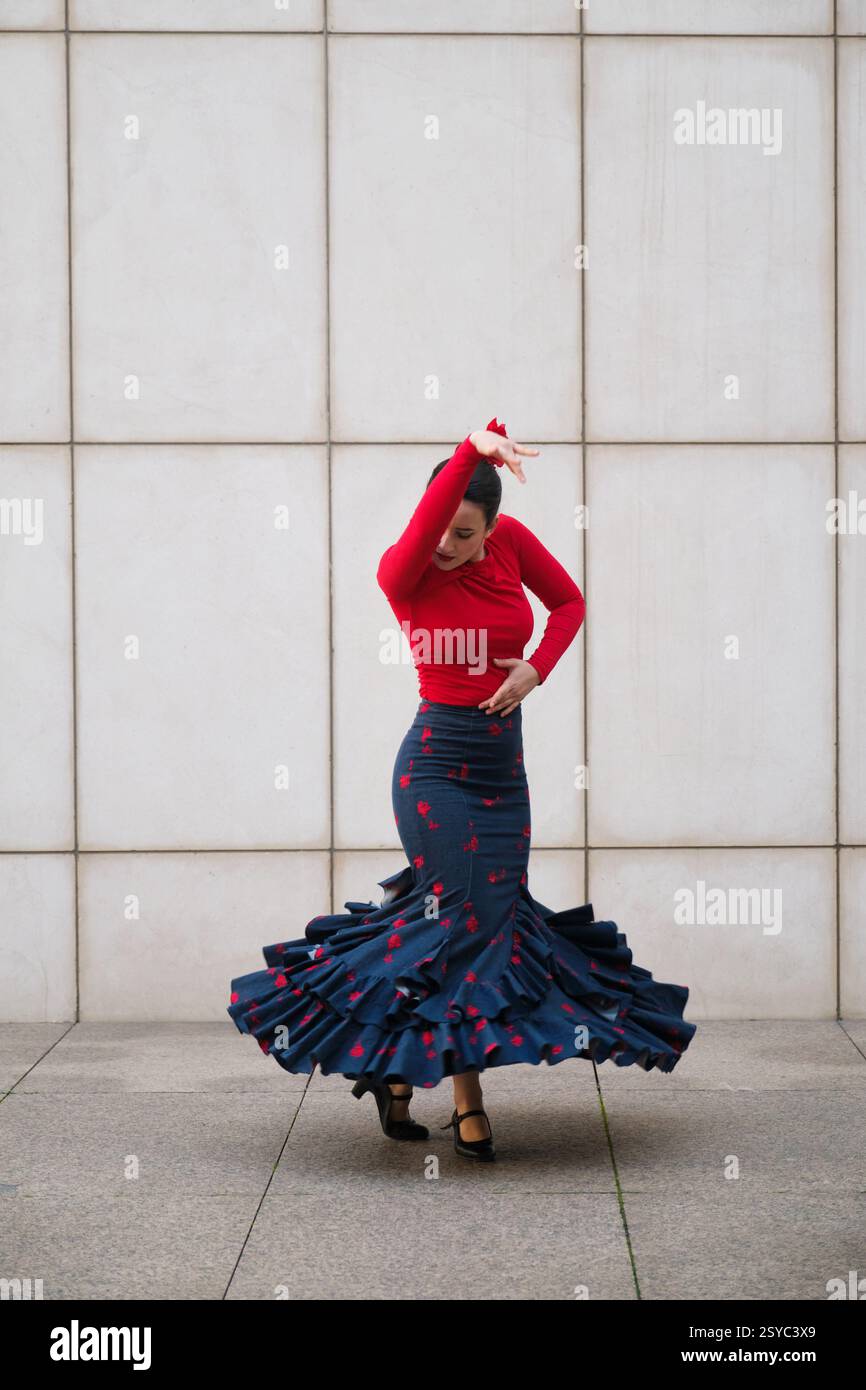 Flamenco dancer performing with elegance and passion at street Stock ...