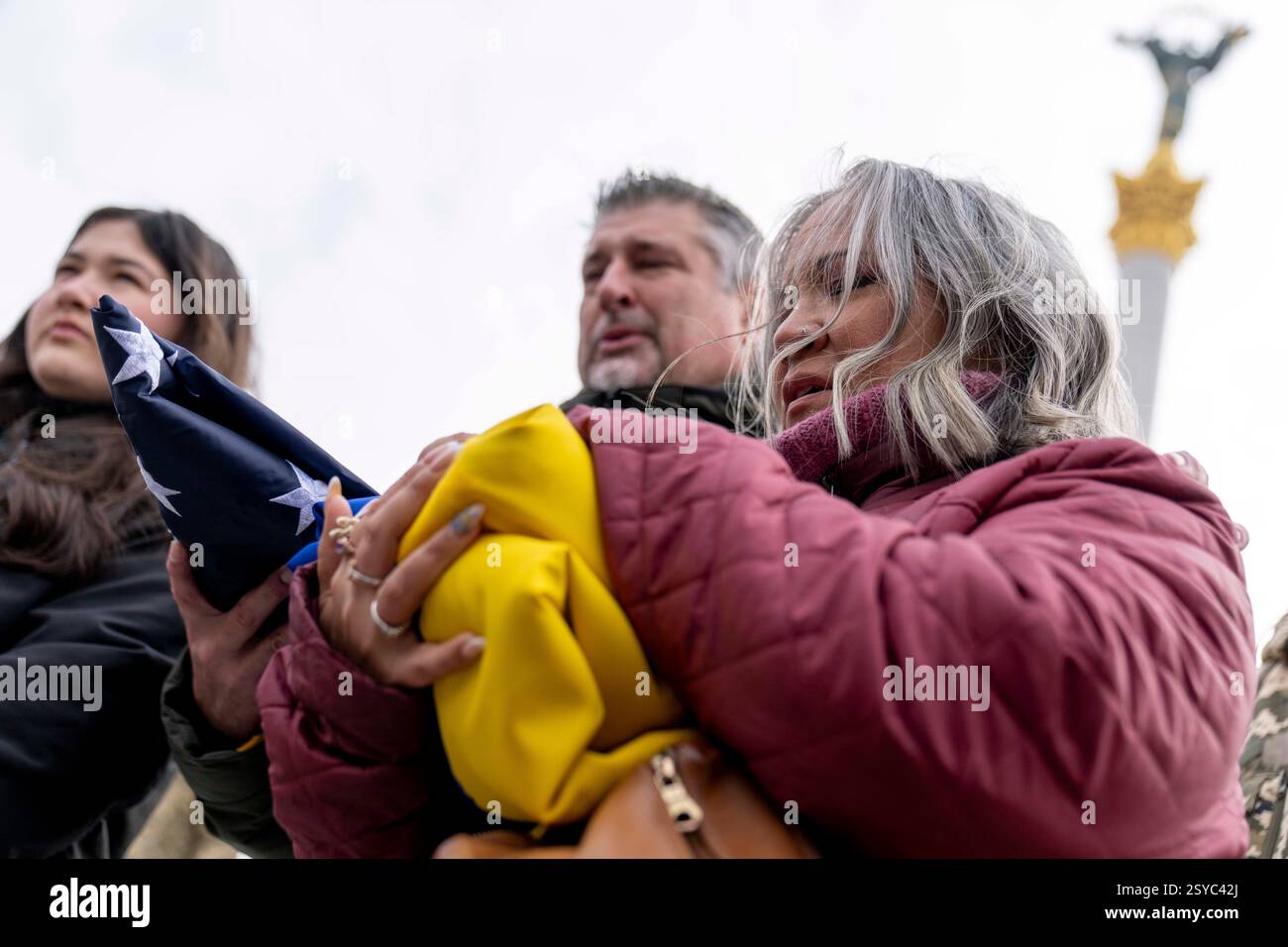 Parents Leslie and John Hertweck seen at memorial service for their son ...