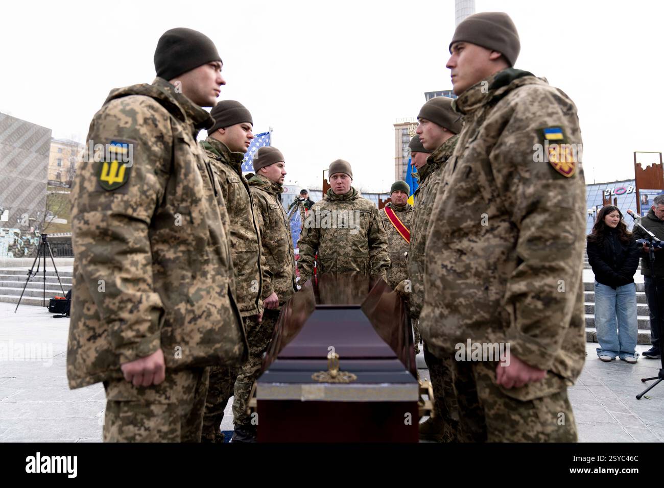 Memorial service for U.S. Marine Corps veteran Ethan Hertweck, who fell ...