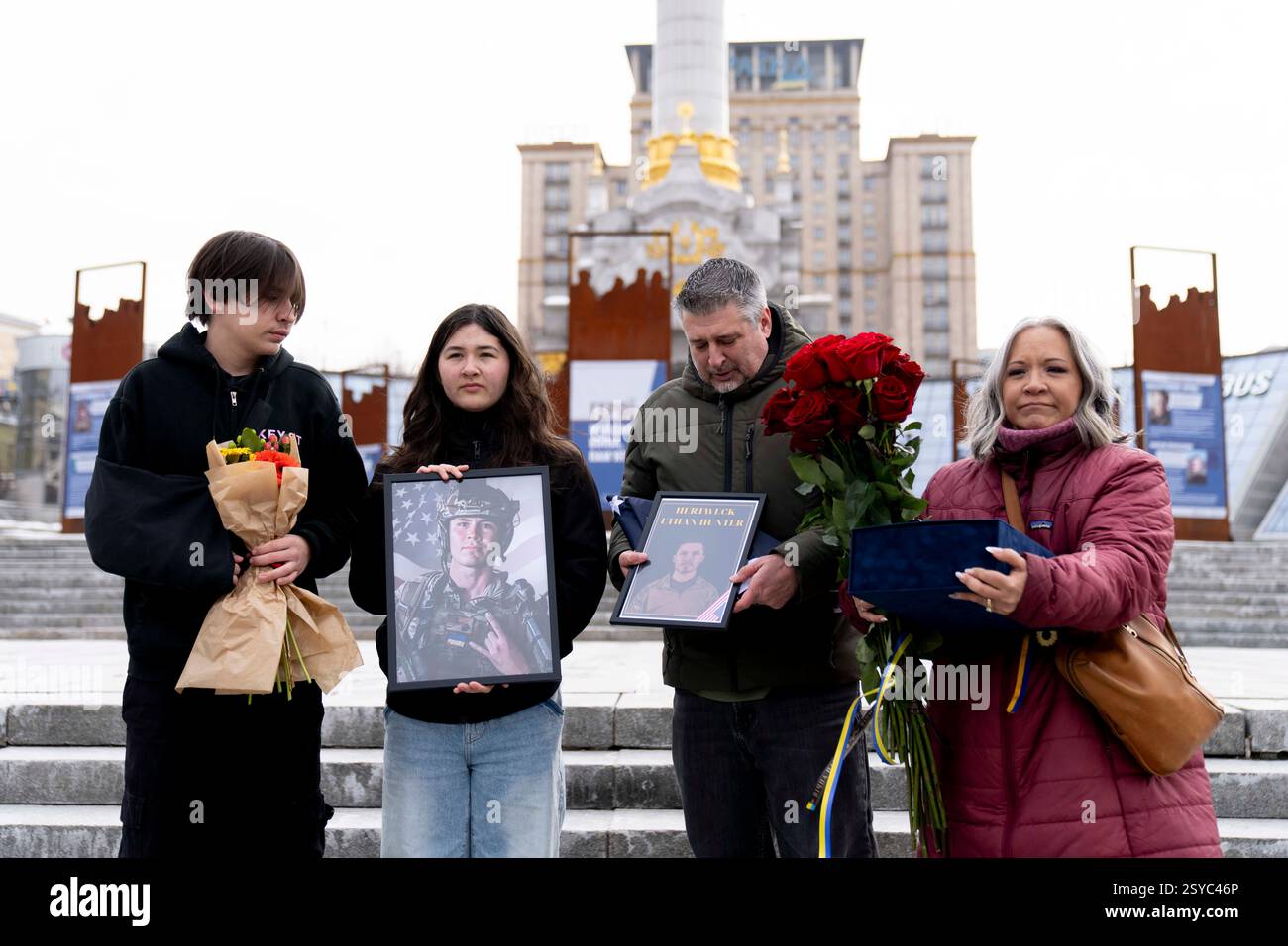 Parents Leslie and John Hertweck and siblings seen at memorial service ...