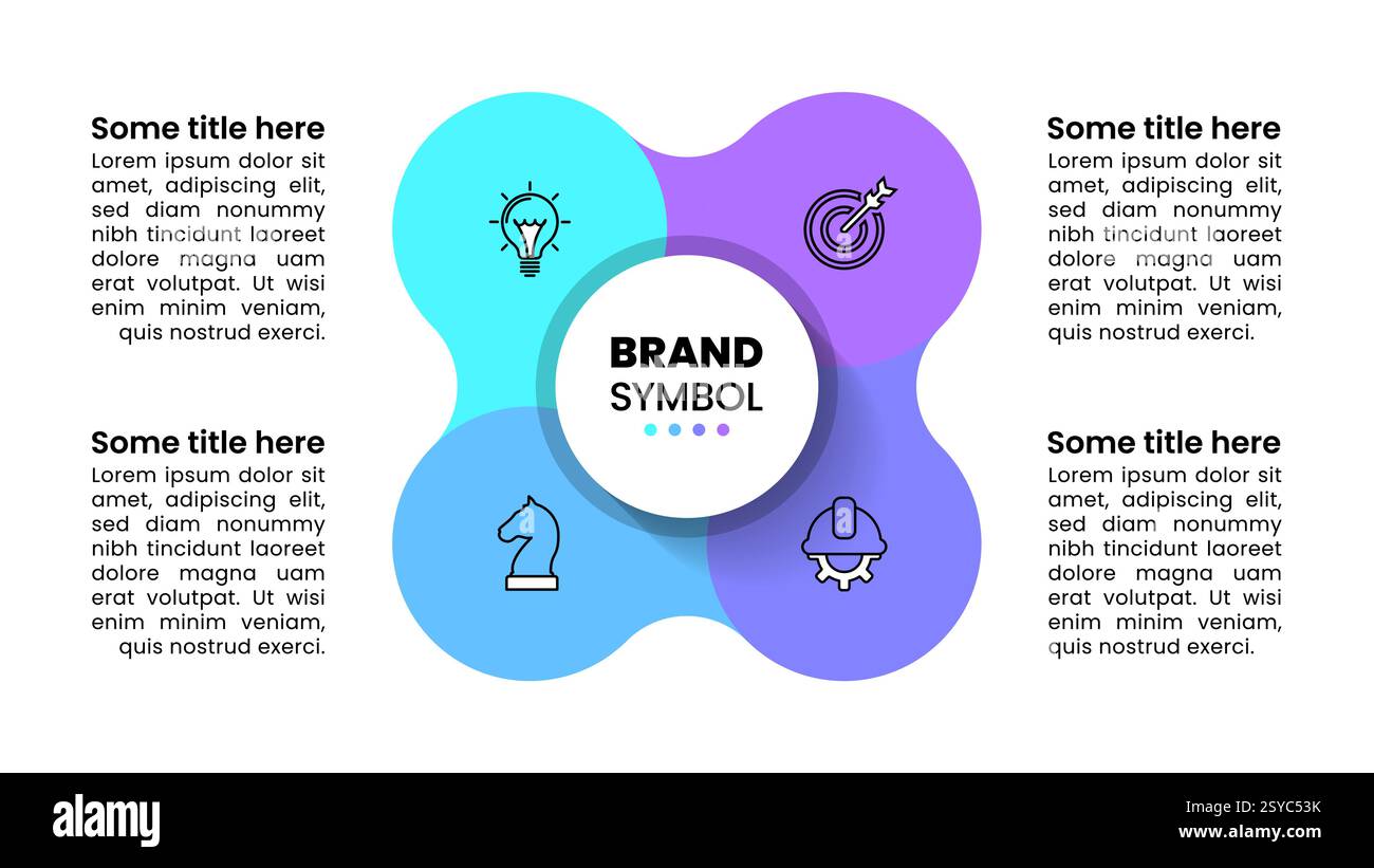 Infographic template with icons and 4 options or steps. Connected ...