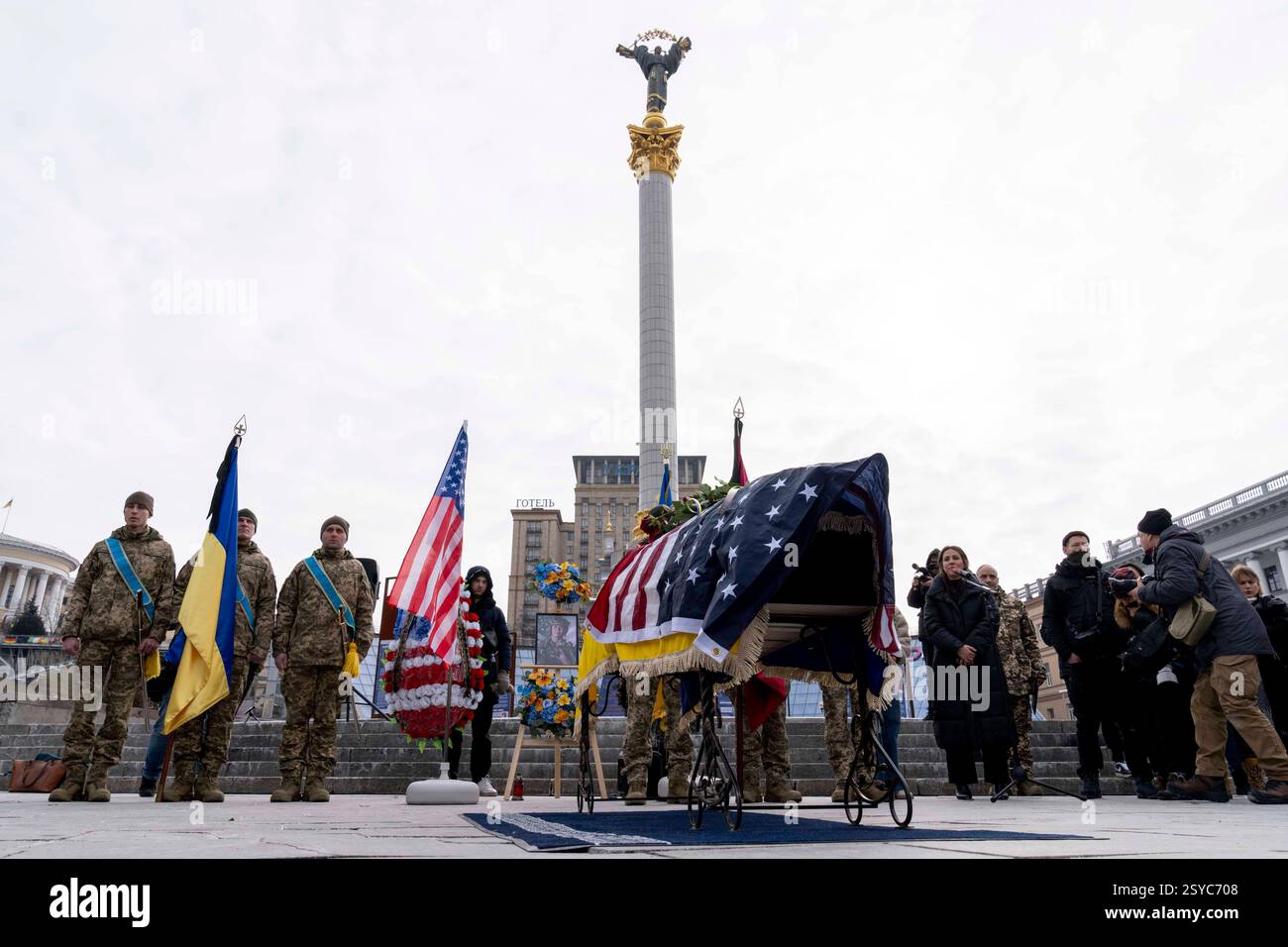 Memorial service for U.S. Marine Corps veteran Ethan Hertweck, who fell ...