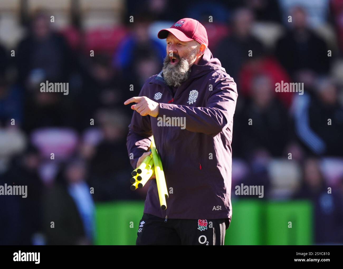 England assistant coach Andrew Strawbridge during a training session at ...