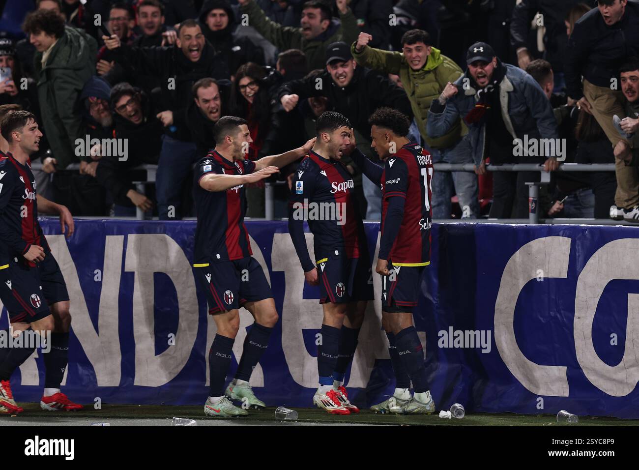 Bologna Italy. 26/02/2025, Dan Ndoye (Bologna) Nicolo Cambiaghi ...