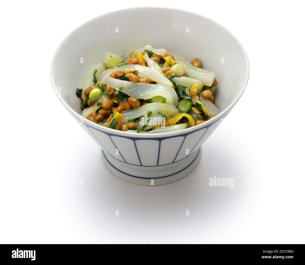 Ika-natto is a Japanese dish made by mixing squid sashimi with natto ...