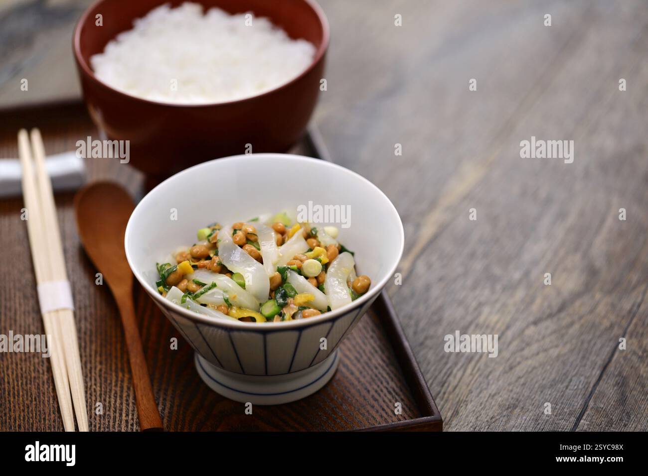 Ika-natto is a Japanese dish made by mixing squid sashimi with natto ...
