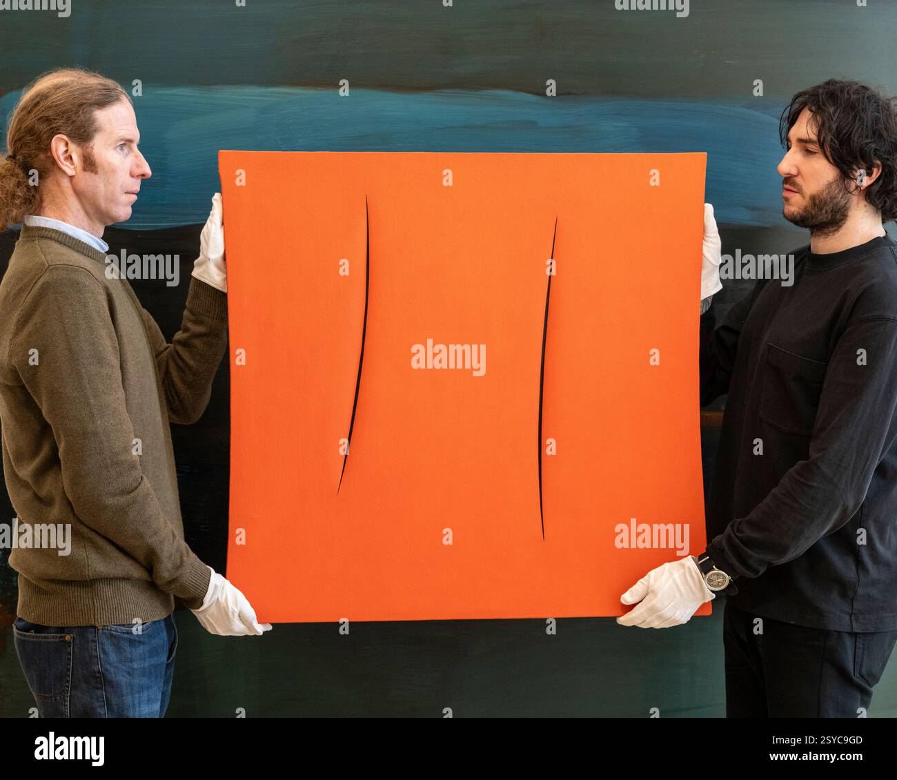 London, UK. 28 February 2025. 'Concetto spaziale, Attese' by Lucio ...