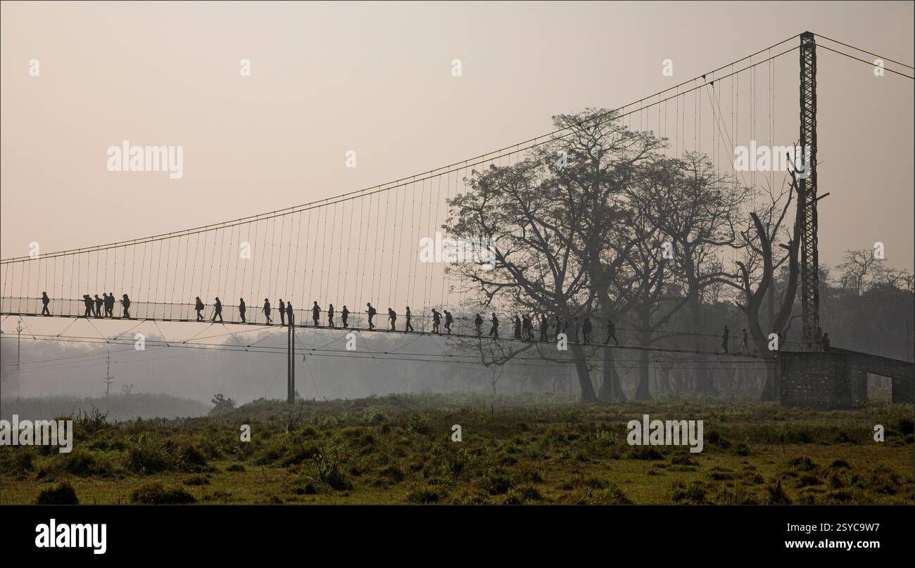 Chitwan National Park, Nepal - February 6th 2025 - Group of people ...