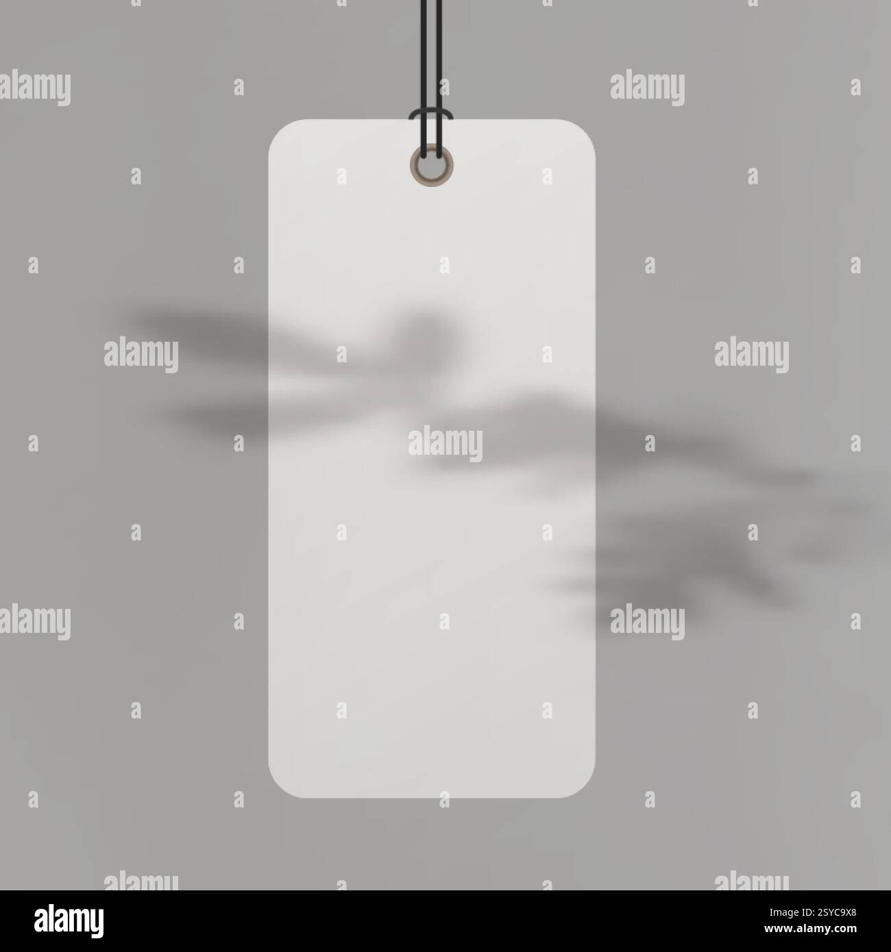 Minimalist Blank Tag with Soft Shadow Overlay on Neutral Background for ...