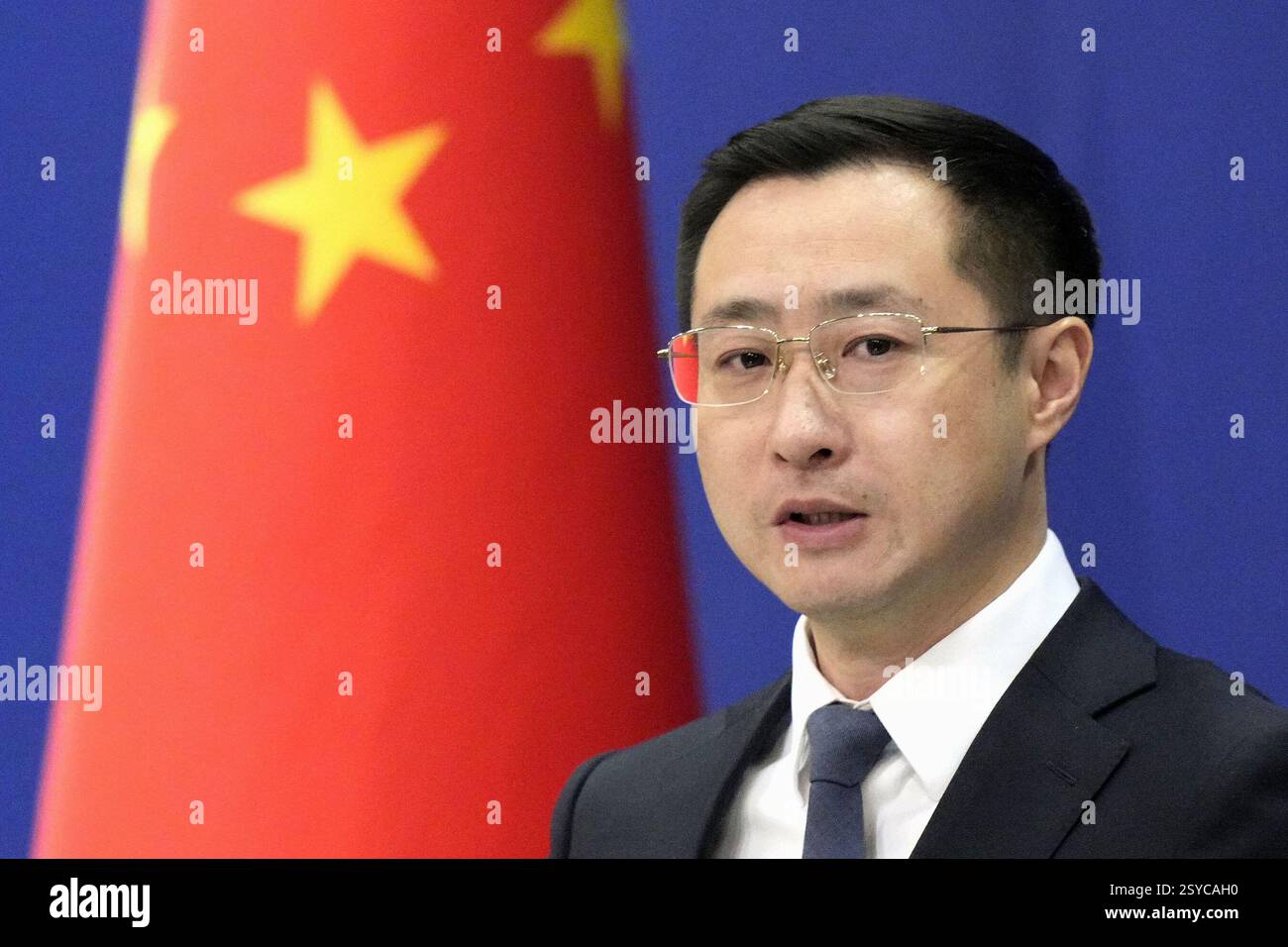 Chinese Foreign Ministry spokesman Lin Jian attends a press conference ...
