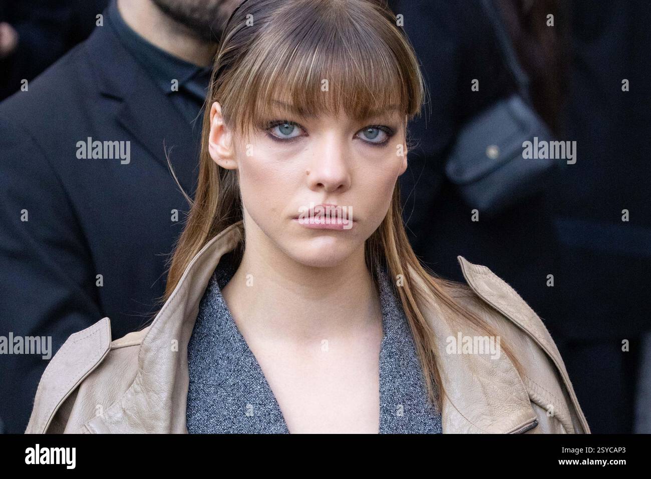 Isobel Richmond is seen arriving at the Emporio Armani fashion show ...