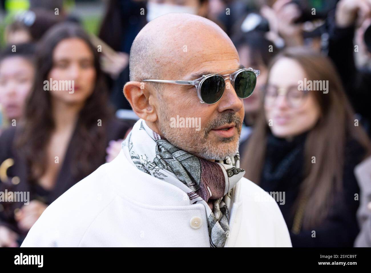 Enzo Miccio is seen arriving at the Emporio Armani fashion show during ...