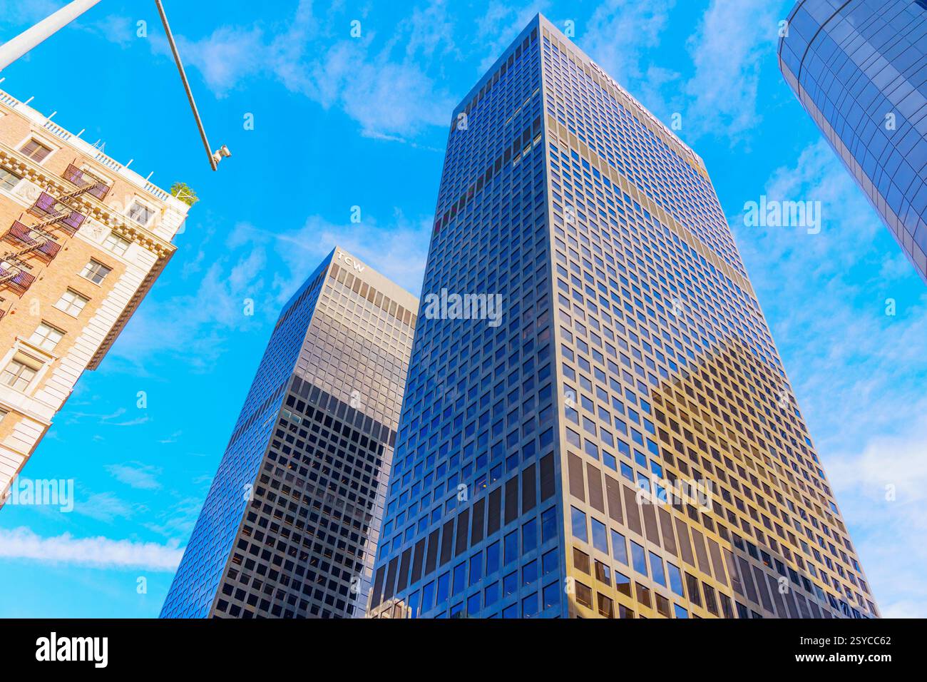 Los Angeles, California - January 7, 2025: Stunning upward view of the ...