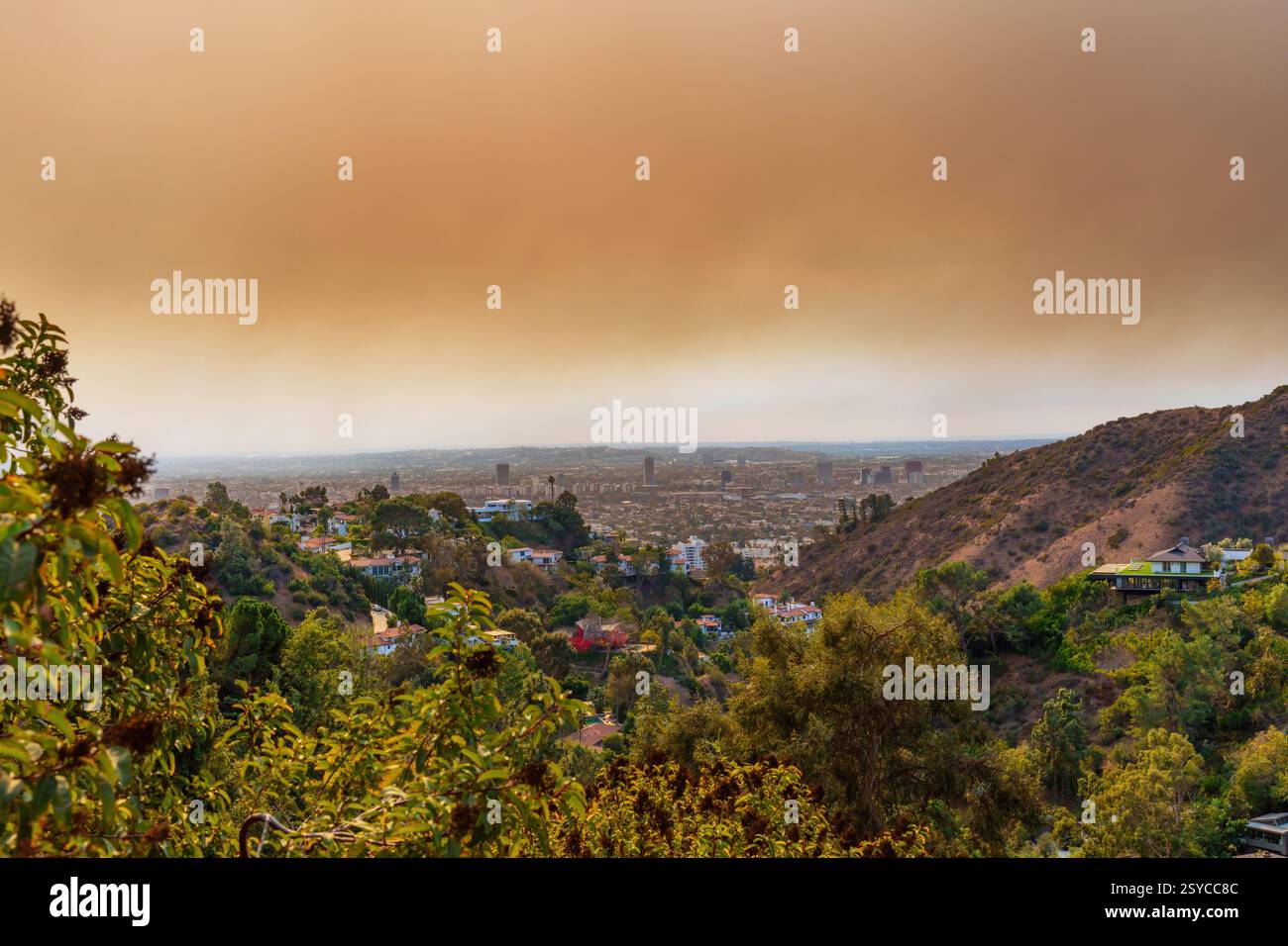 Los Angeles, California - January 8, 2025: Panoramic view of Los ...