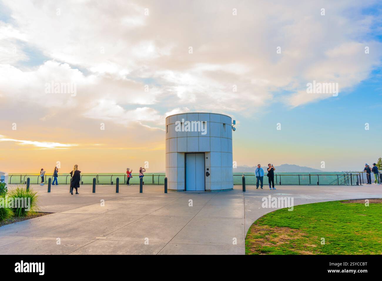 Los Angeles, California - December 14, 2024: Modern elevator shaft ...