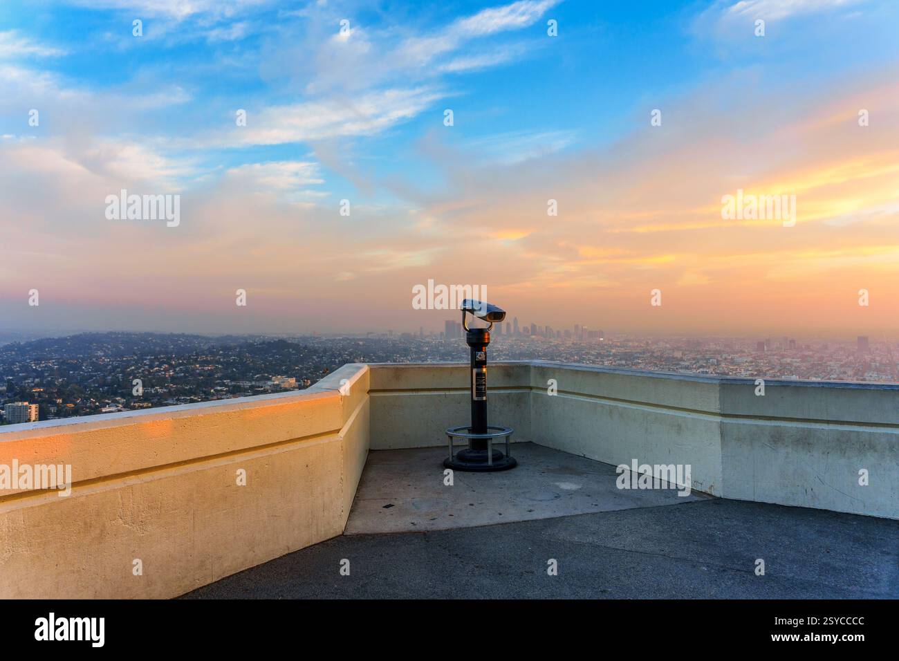 Los Angeles, California - December 14, 2024: Telescope at Griffith ...