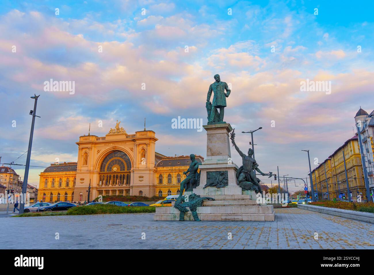 Budapest, Hungary - November 24, 2024: Striking statue of Gábor Baross ...