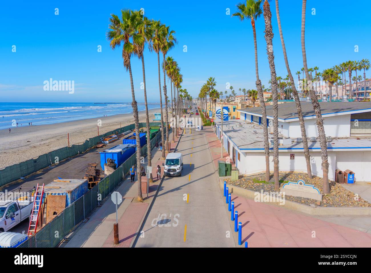 Oceanside, California - December 26, 2024: Oceanside promenade along ...