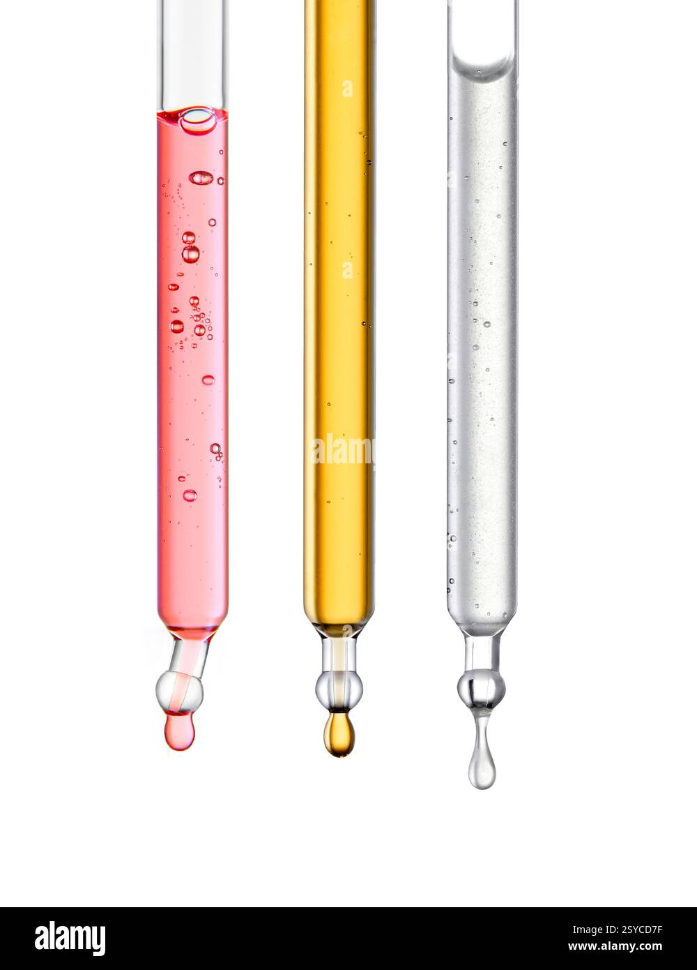 Glass Droppers with Coloured Liquid Stock Photo - Alamy