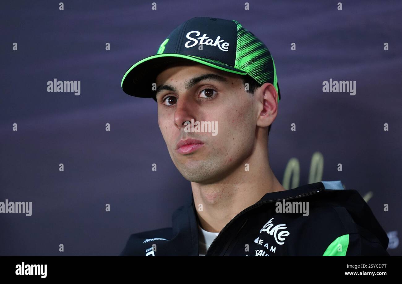 Kick Sauber driver Gabriel Bortoleto during a press conference on day ...