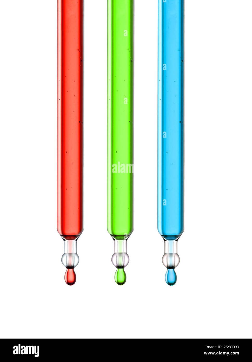 Glass Droppers with Coloured Liquid Stock Photo - Alamy