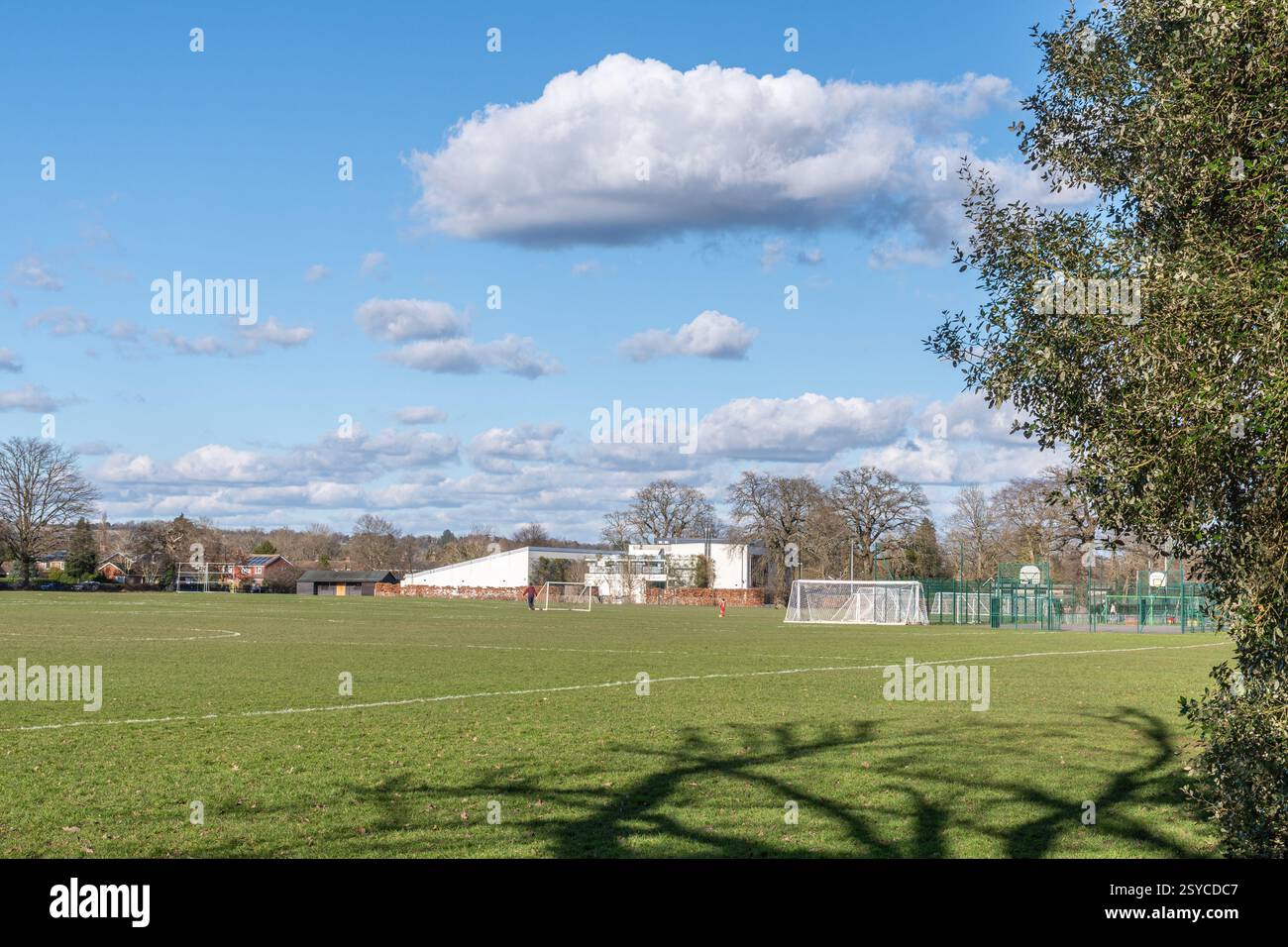 Sports fields at Broadwater Park, Farncombe, Surrey, England, UK Stock ...