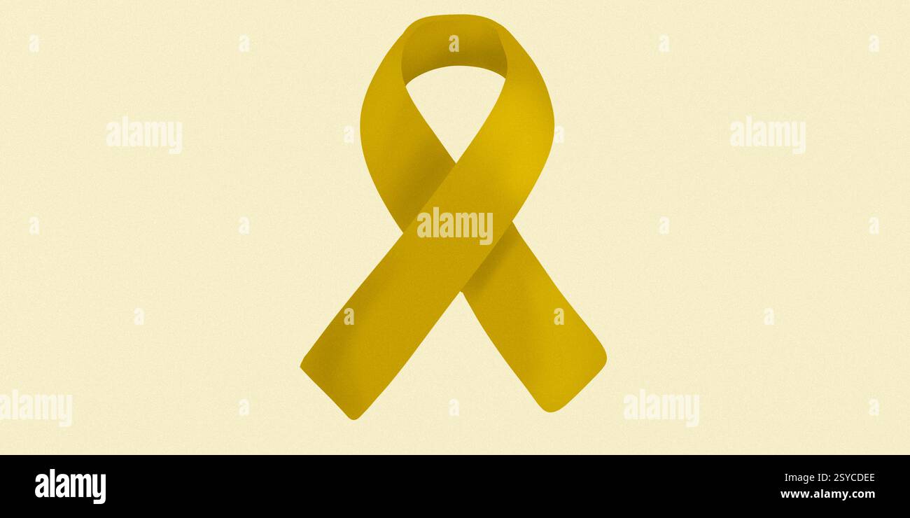 National herpes awareness. Poster of yellow ribbon isolated on light ...