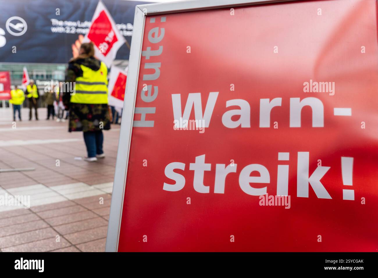 Munich, Bavaria, Germany - February 28, 2025: Verdi strike at Franz ...