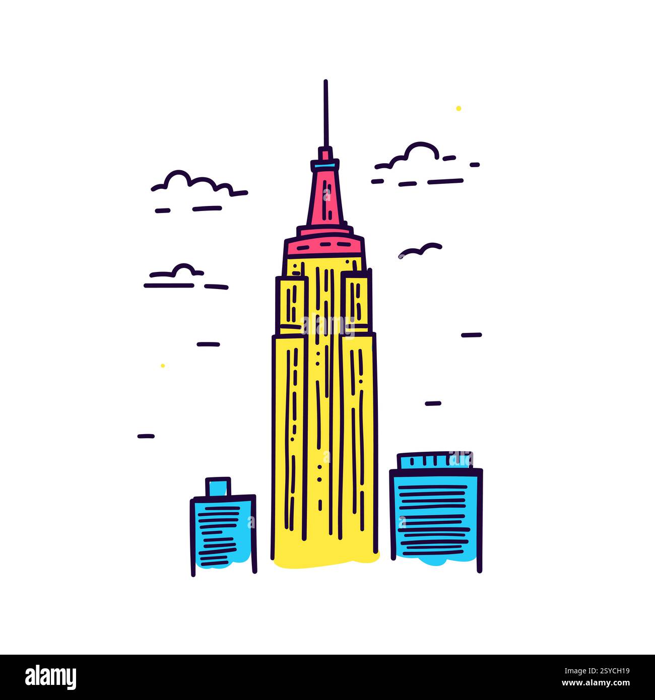 Empire state building white background Stock Vector Images - Alamy