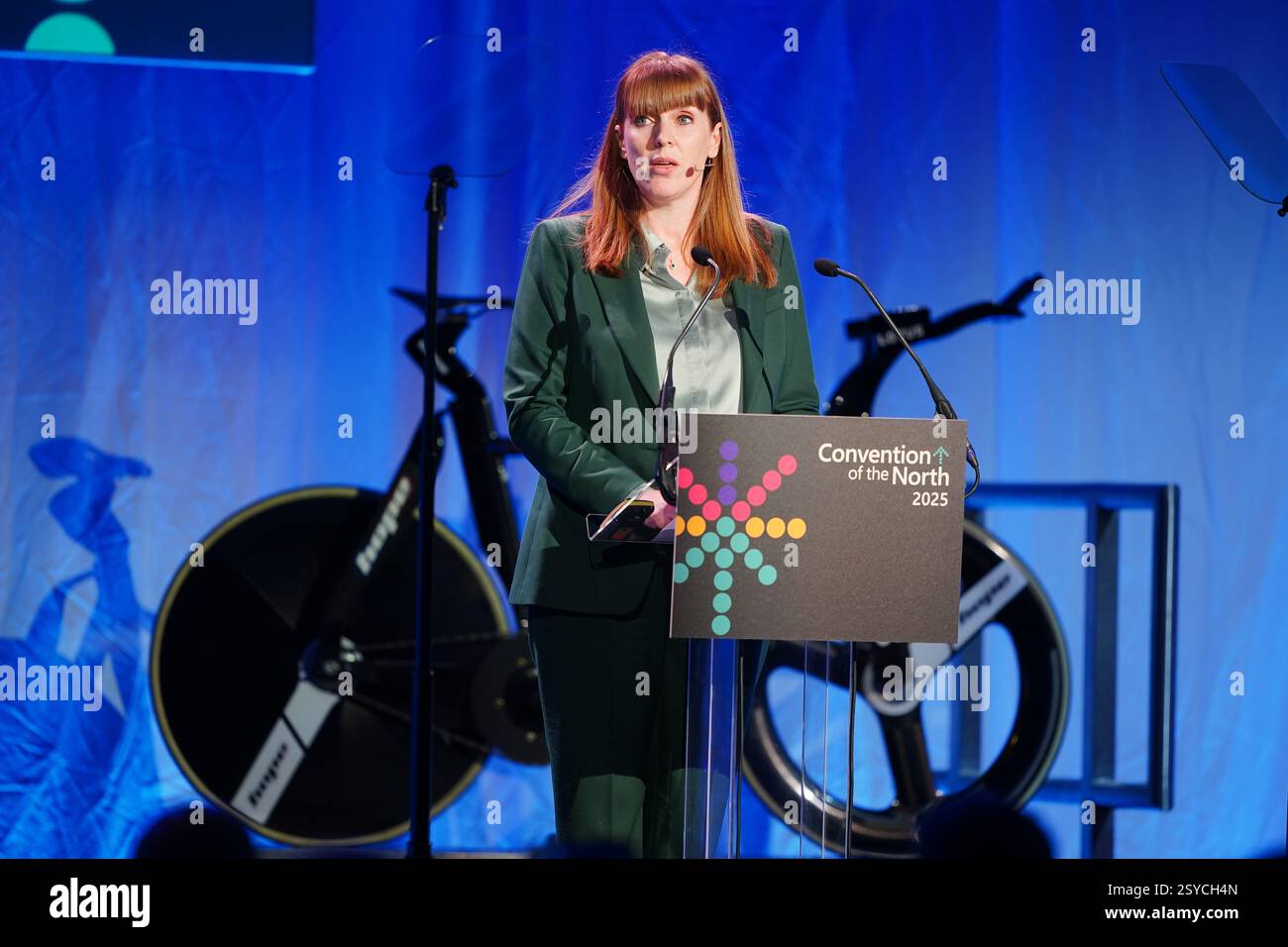 Deputy Prime Minister Angela Rayner makes a speech during the ...