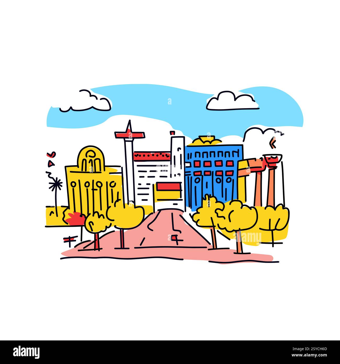 Simple minimalist drawing of Las Vegas Strip. Las Vegas Strip ...