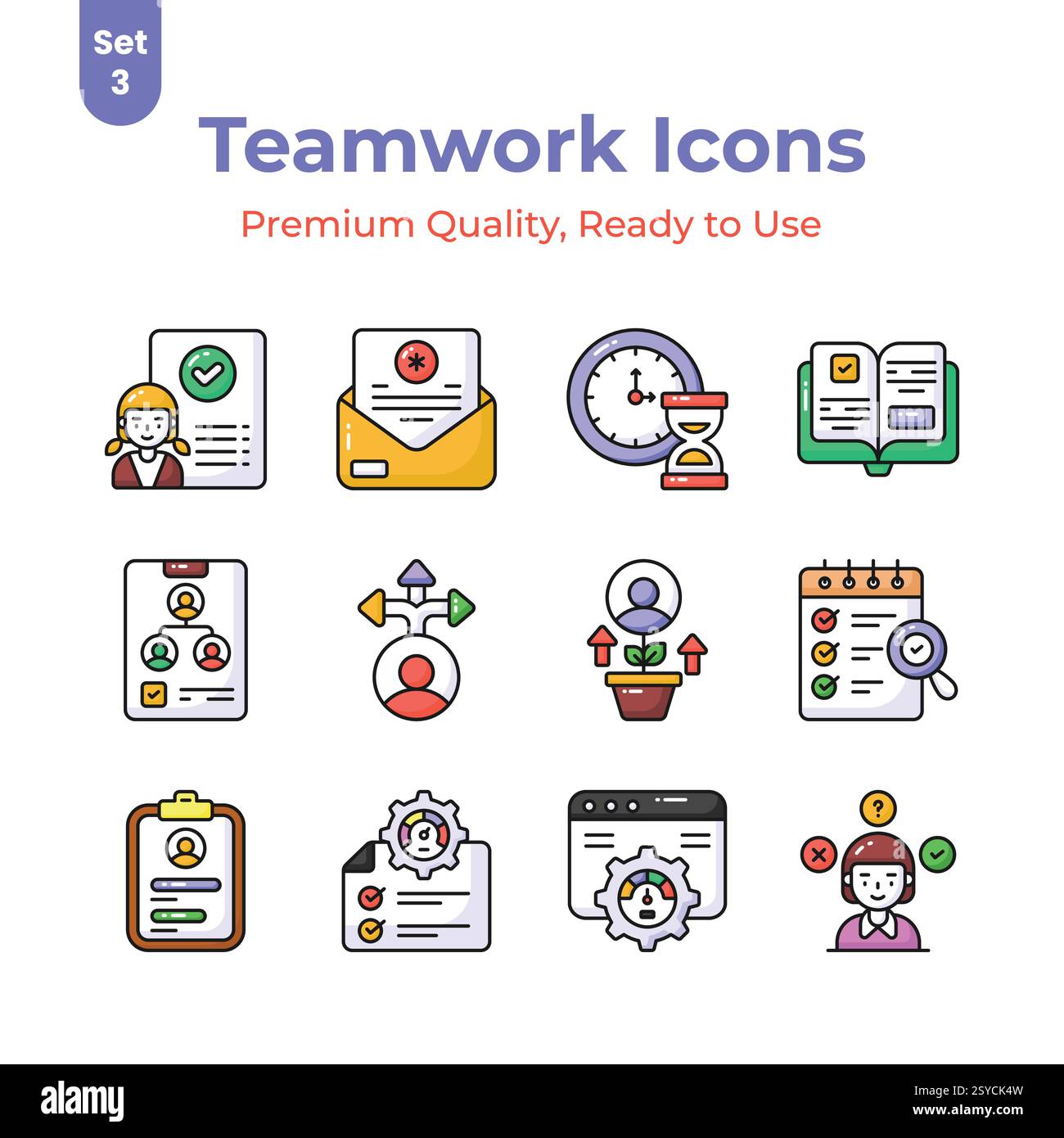 Teamwork icons set in customizable style, ready to premium download ...