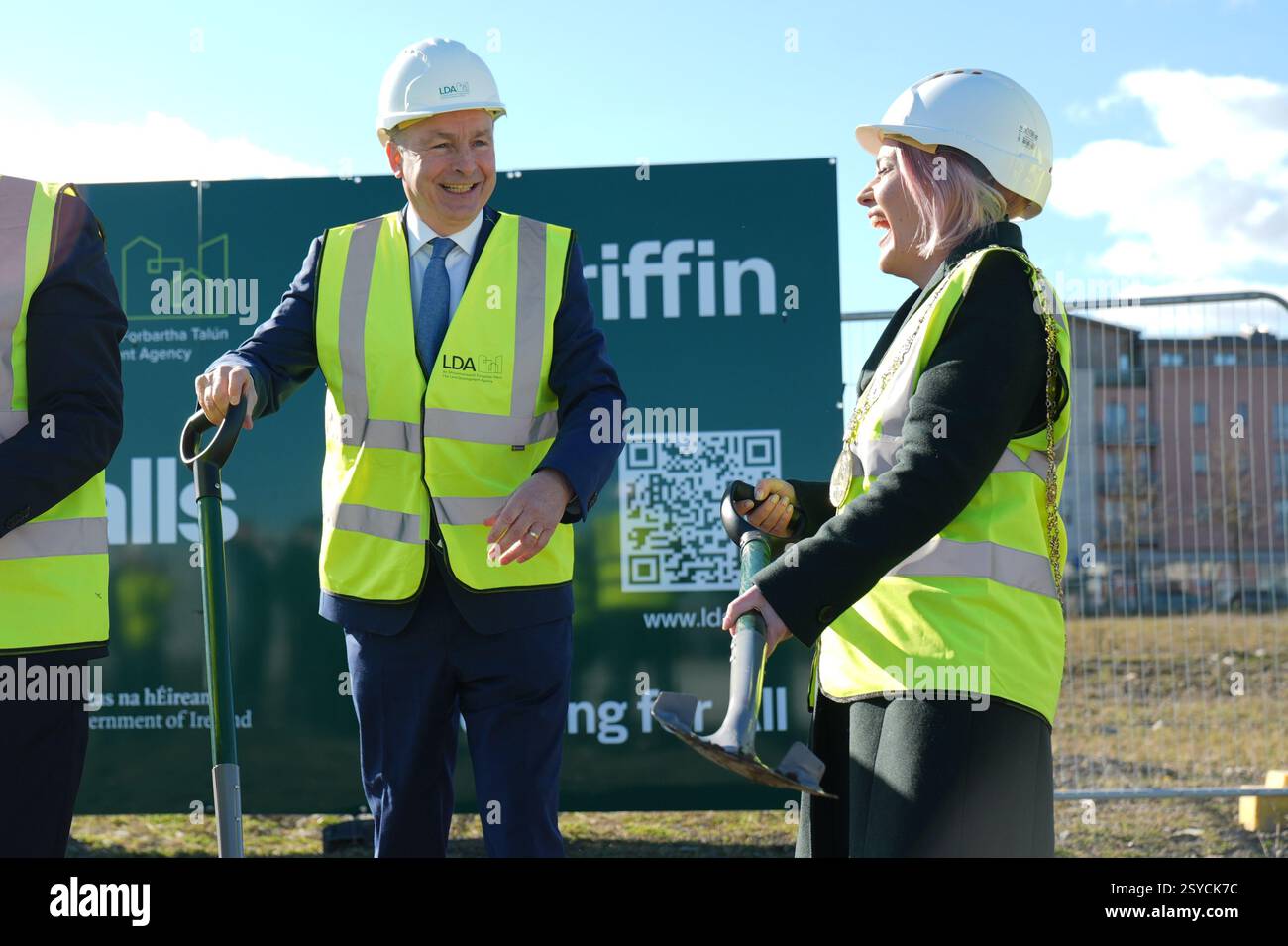 Taoiseach Micheal Martin and Lord Mayor of Dublin Emma Blain, at the ...