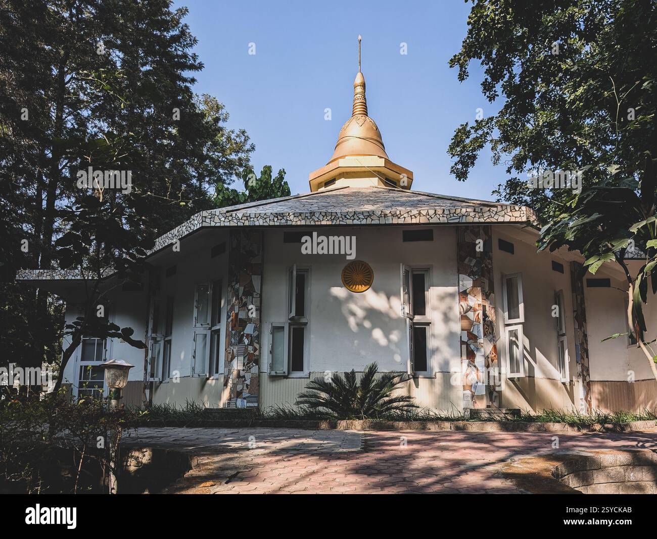 Feb15th2025 Hoshiyarpur Punjab India. Dhamma hall stupa building for ...