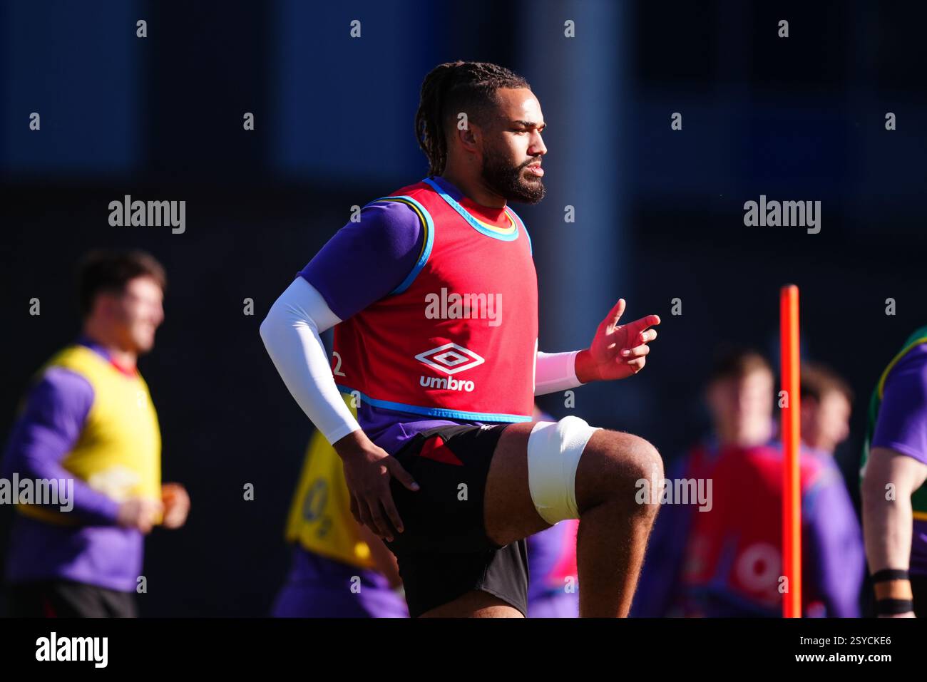 England's Chandler Cunningham-South during a training session at LNER ...