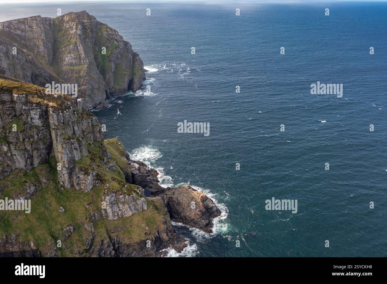 Aerial view of the cliffs of Horn Head at the wild atlantic way in ...