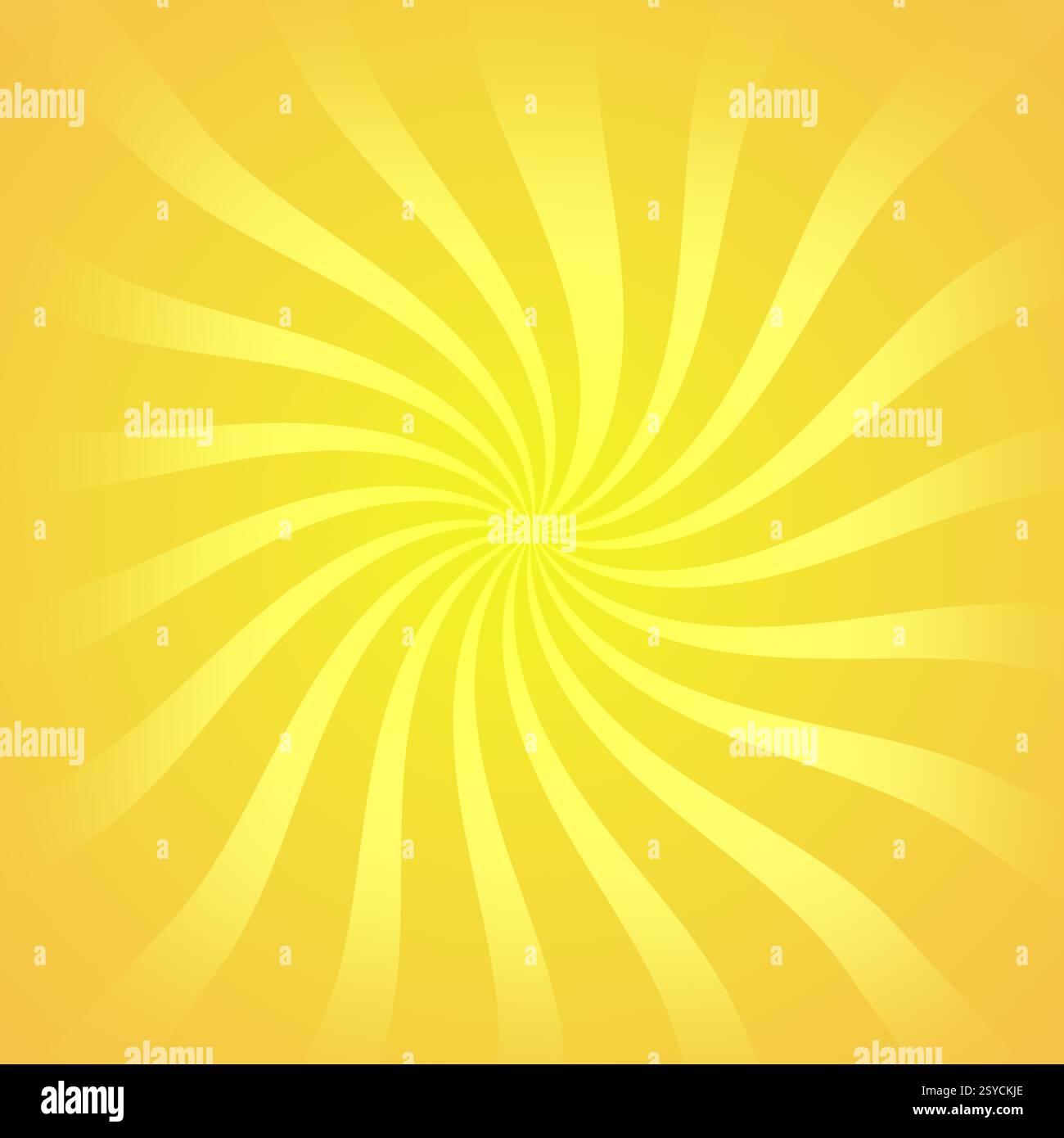 Abstract yellow spiral background with radiating lines and vibrant ...