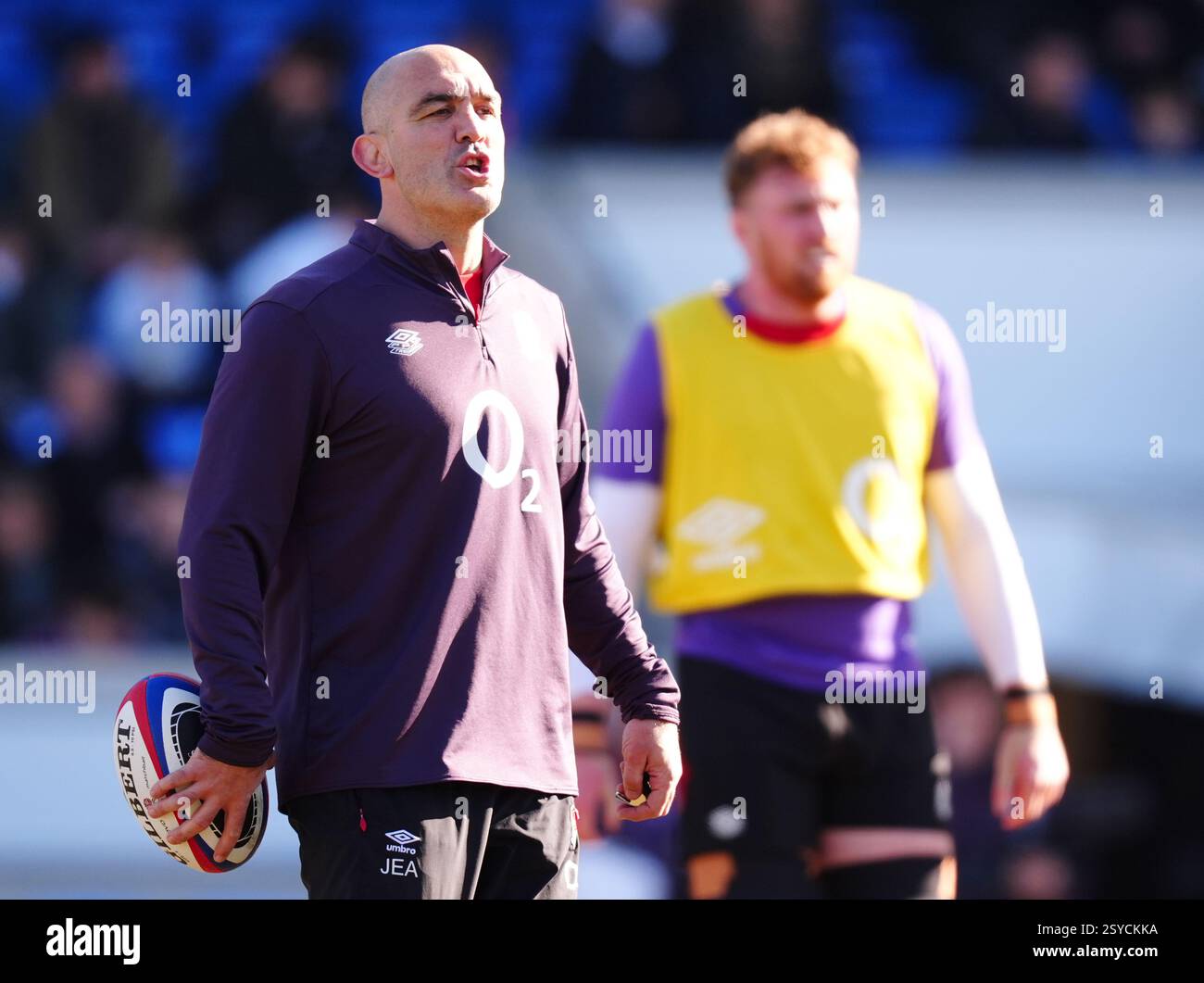 England defence coach Joe El-Abd during a training session at LNER ...