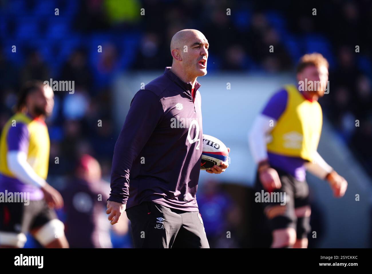 England defence coach Joe El-Abd during a training session at LNER ...