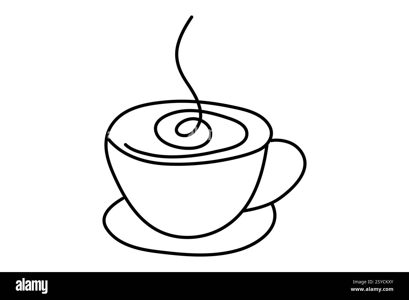 Continuous one line coffee drawing of outline vector icon Stock Vector ...