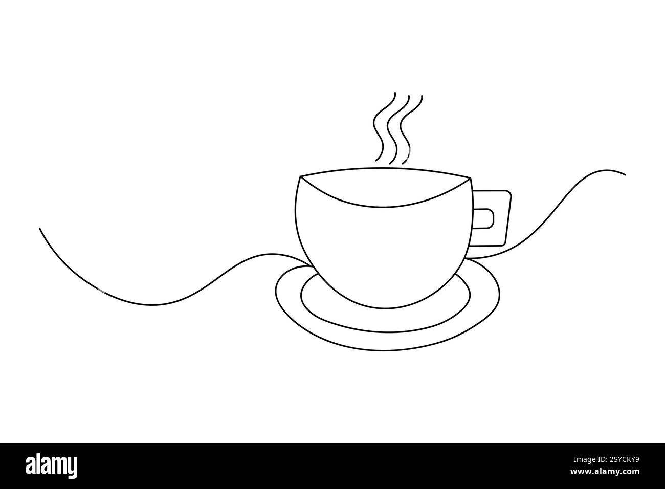 Continuous one line coffee drawing of outline vector icon Stock Vector ...