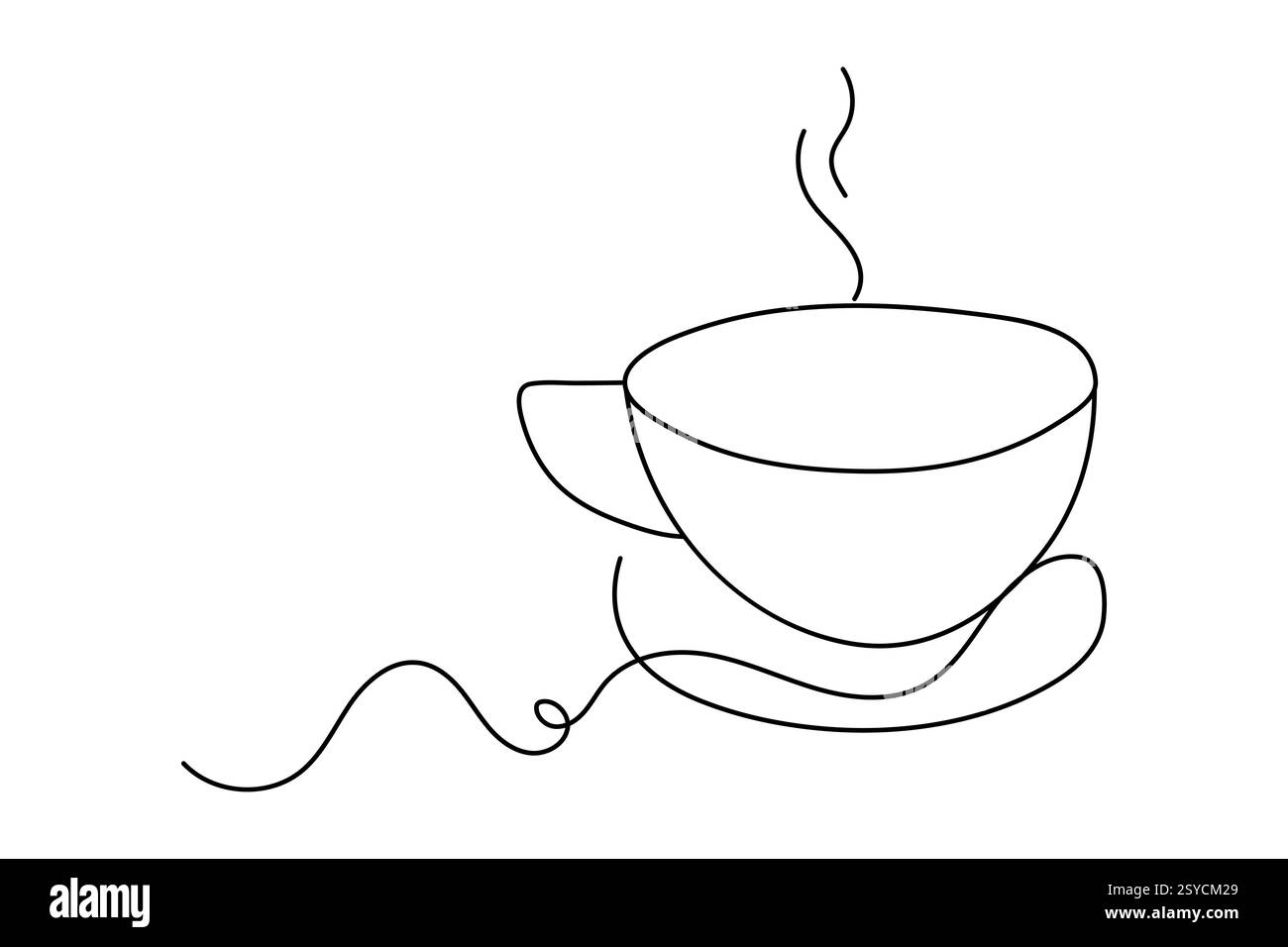 Continuous one line coffee drawing of outline vector icon Stock Vector ...