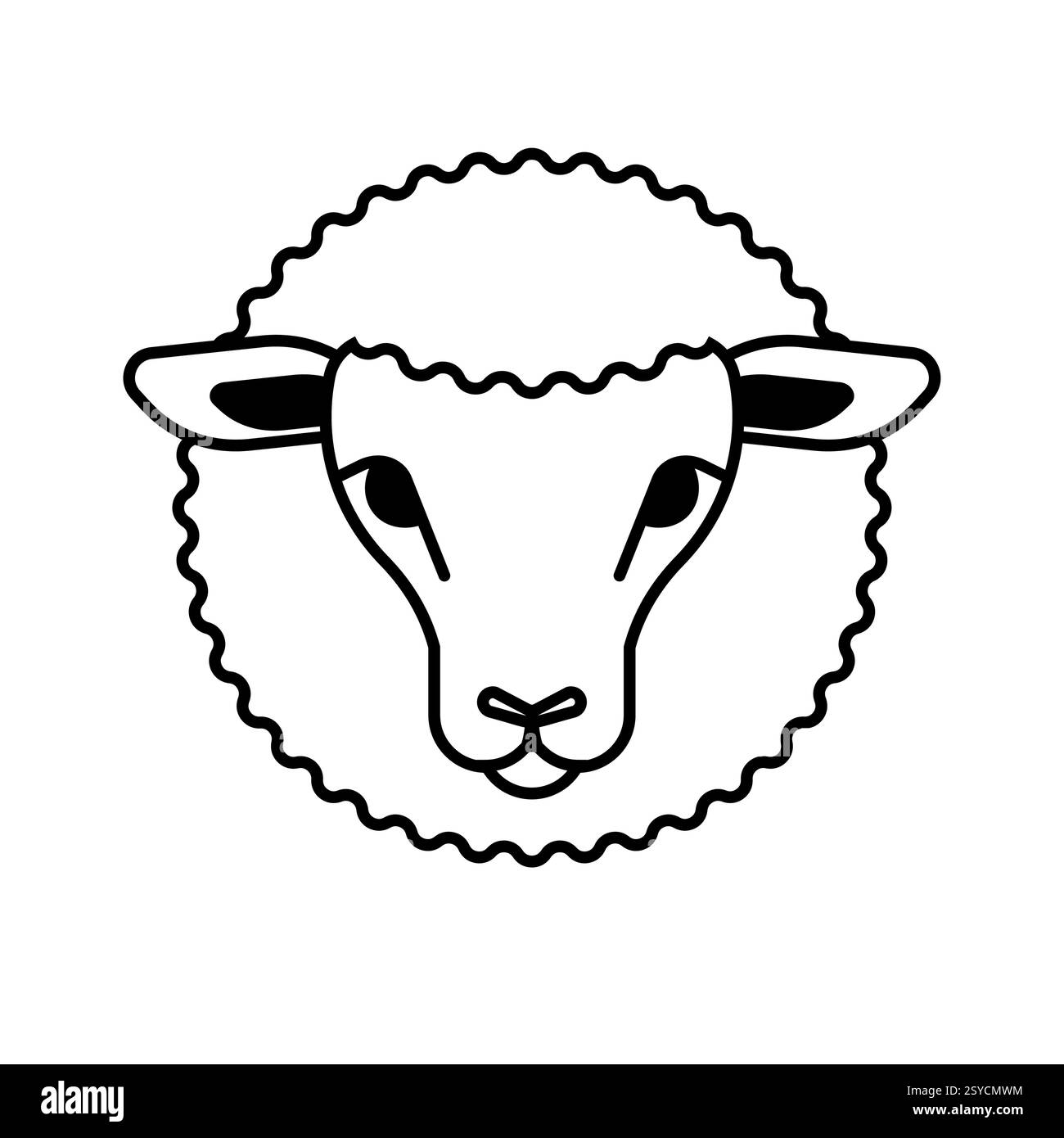 Sheep head face isolated Vector illustration Stock Vector Image & Art ...
