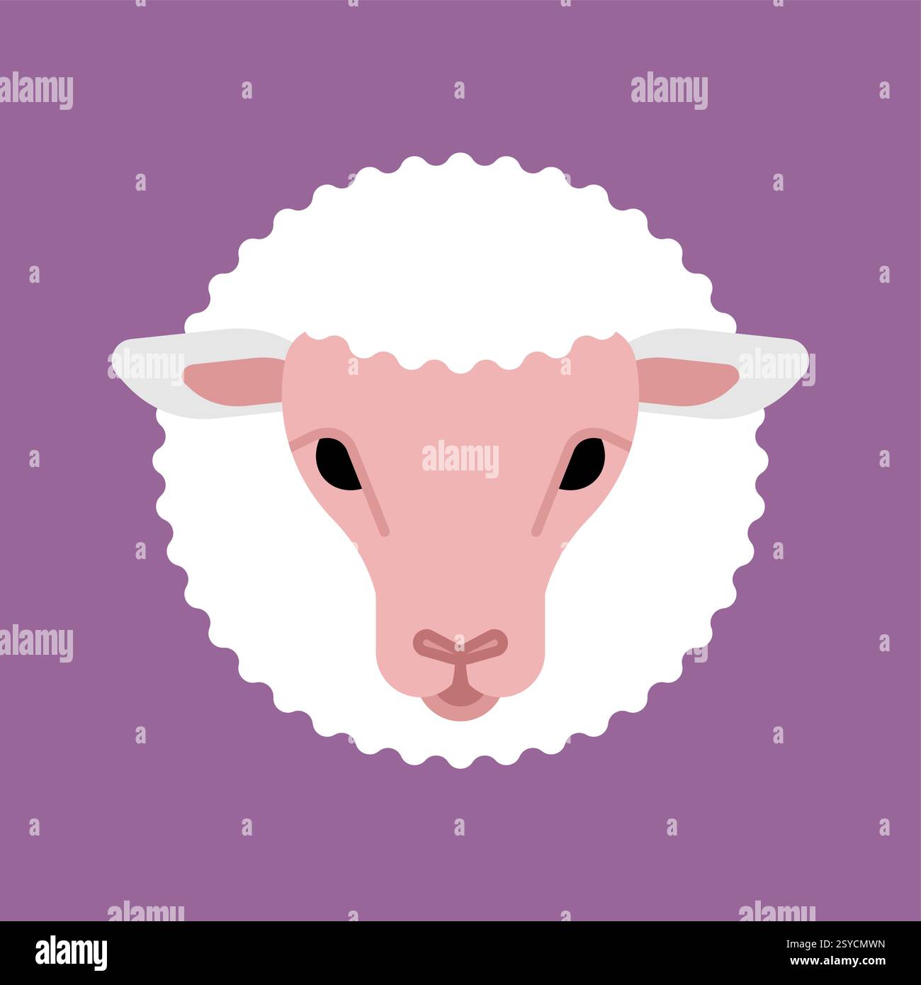 Sheep head face isolated Vector illustration Stock Vector Image & Art ...