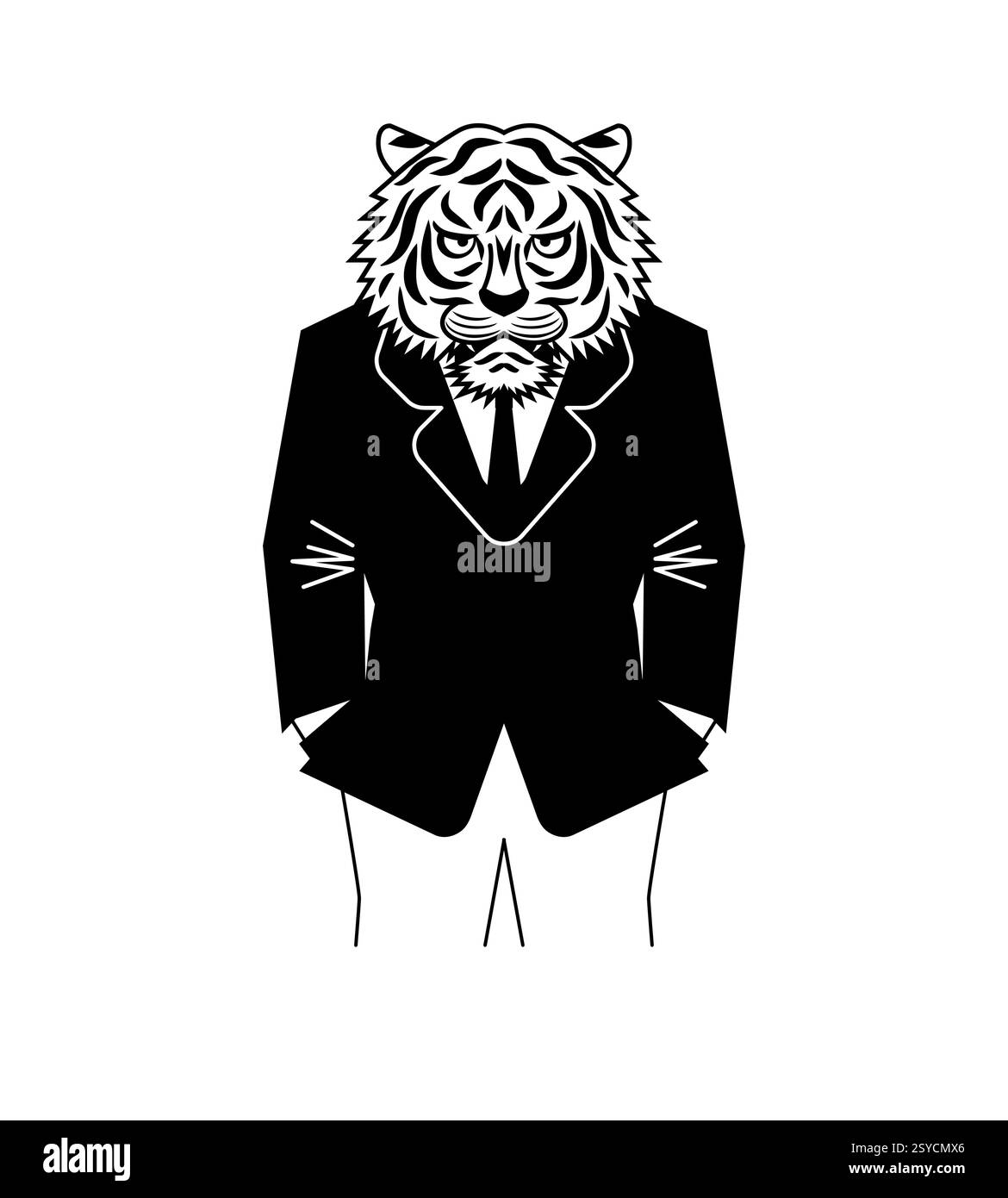 Tiger businessman. leopard in business suit. Beast boss Stock Vector ...