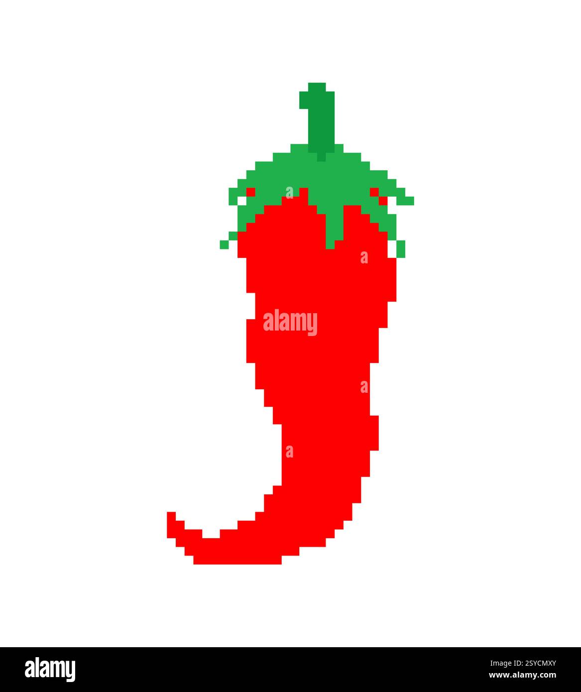 hot red pepper pixel art. 8 bit Very hot chili pepper Stock Vector ...