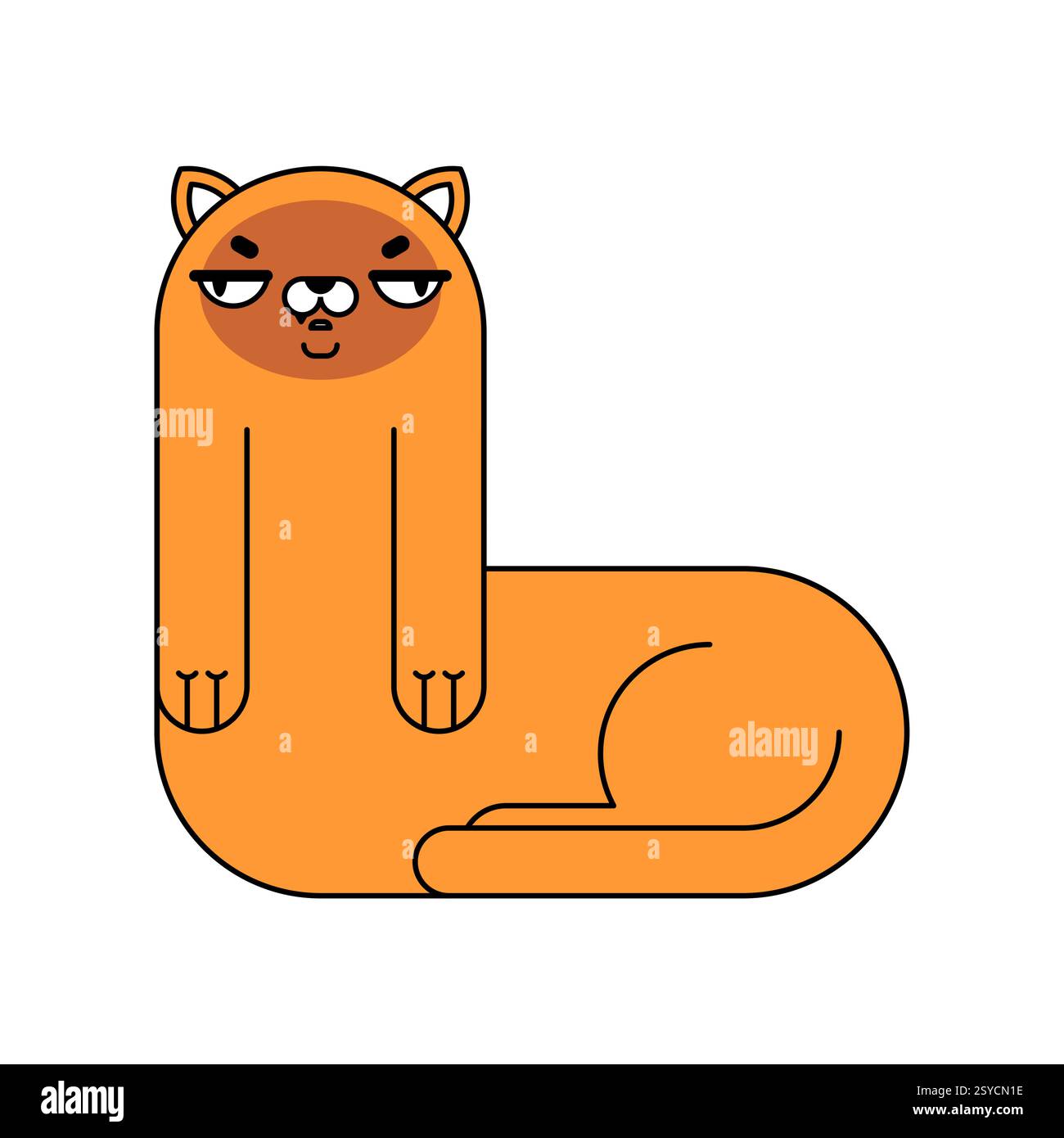 Wavy Cat. Crooked Pet. Vector illustration Stock Vector Image & Art - Alamy
