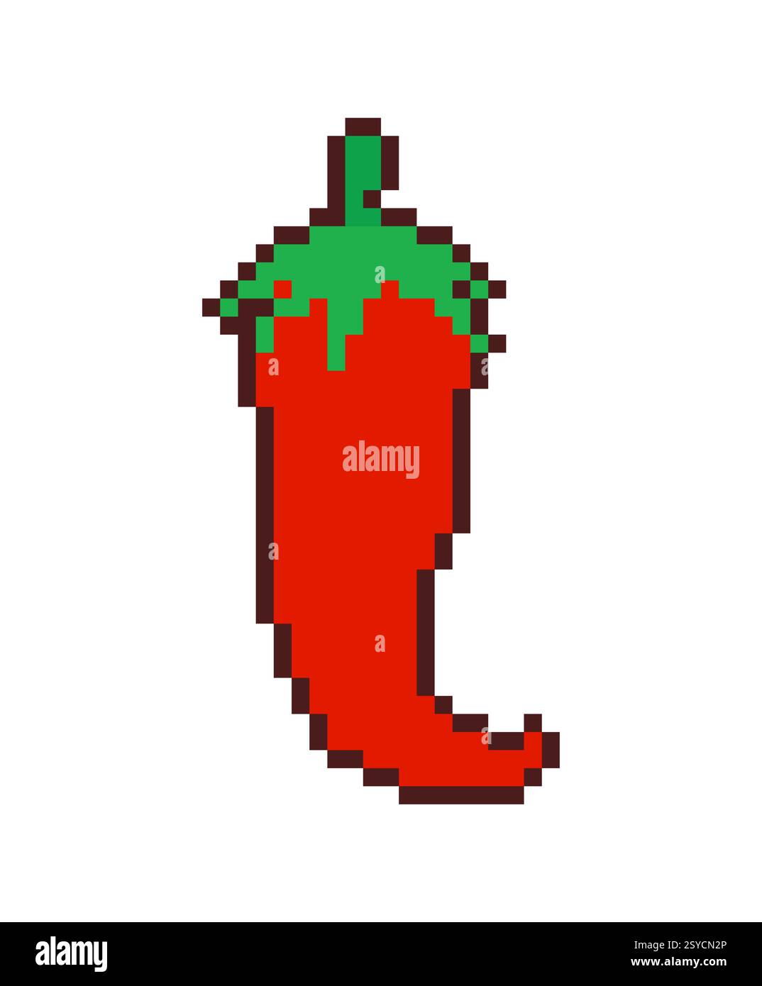 hot red pepper pixel art. 8 bit Very hot chili pepper Stock Vector ...