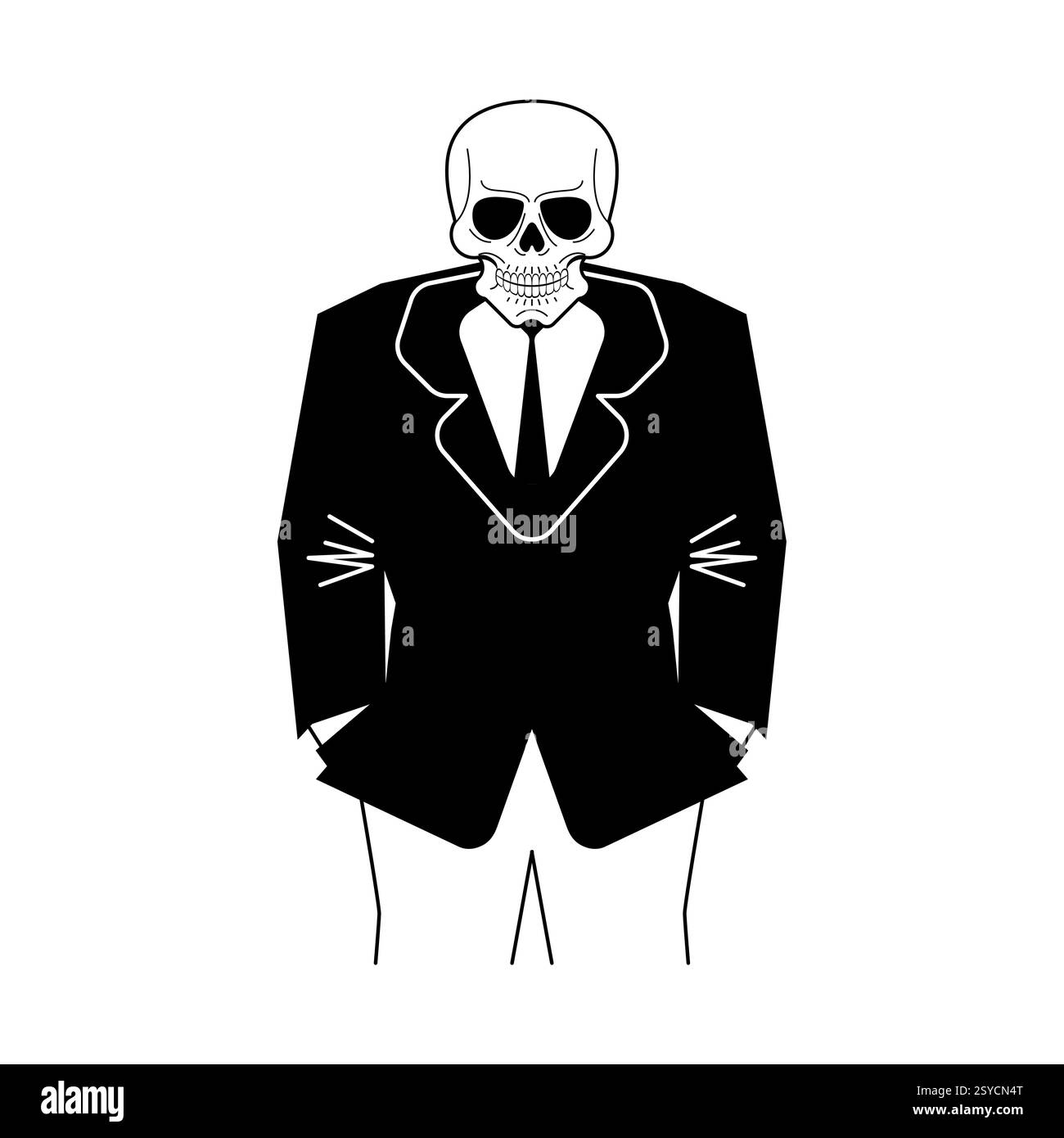 Halloween cartoon skeleton in Black and White Stock Photos & Images - Alamy