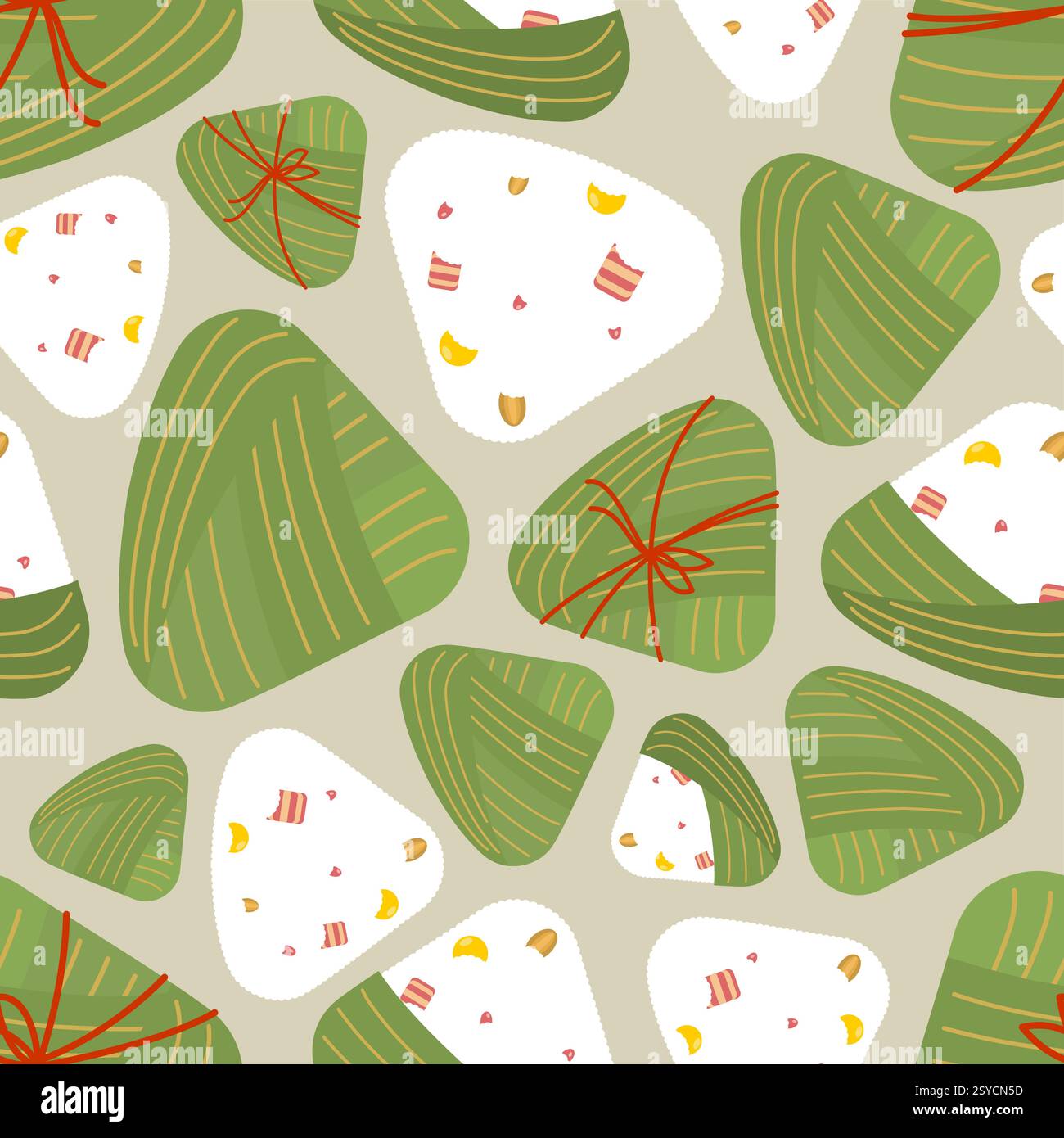 Zongzi pattern seamless. Chinese dish of rice with fillings wrapped in ...